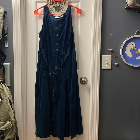 The vermont country store | Dresses | Vintage Blue Corduroy Button Down ...